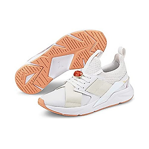 Puma Women's Muse X5 Sneaker, White-Peach Pink-Pristine, 8