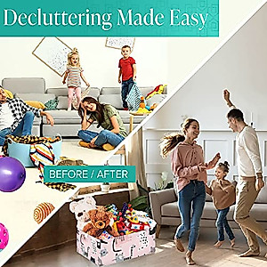 visesunny Rectangular Shelf Basket Cute Cat Dot Clothing Storage Bins Closet Bin with Handles Foldable Rectangle Storage Baskets Fabric Containers Boxes for Clothes,Books,Toys,Shelves,Gifts