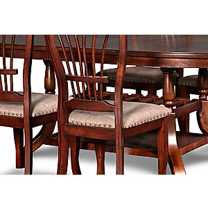 Liveasy Furniture Dining Room Set with Oval Extendable Dining Table and Chairs in Espresso (Dining for 6)