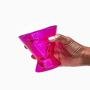 Dragon Glassware x Barbie Martini Glasses, Stemless Pink and Magenta Double Wall Insulated Cocktail Glasses, As Seen in Barbie The Movie, 7 oz Capacity, Set of 2