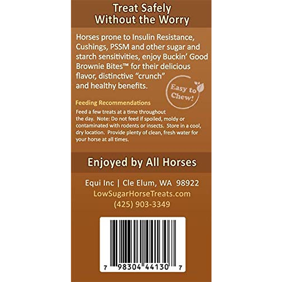 Most Popular! Buckin’ Good Brownie Bites Low Sugar, Low Starch Horse Treats (Peppermint, 3 lb. Refill Bag)