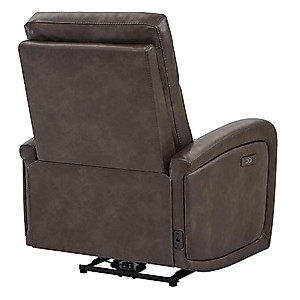 Watson & Whitely Recliner Chair, Zero Wall Reclining Sofa Chair W Power Headrest Type-C Charger, Small Faux Leather RV Recliners Home Theater Seating for Living Room, Chocolate