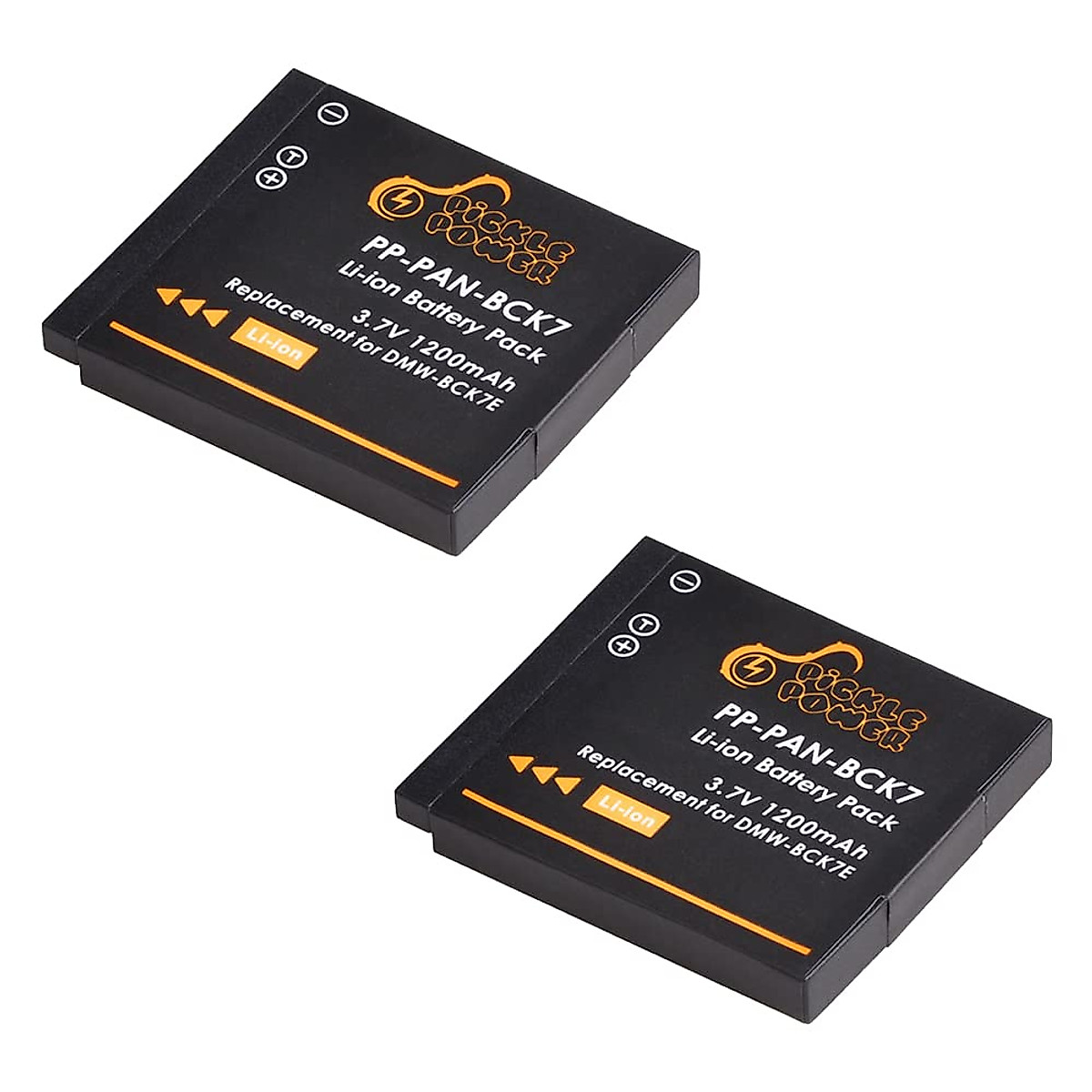 Pickle Power DMW-BCK7 Battery, 2 Pack 1200mAh DMW-BCK7E DMW-BCK7PP Battery and LCD Dual USB Charger Replacement for Panasonic Lumix DMC-S5 DMC-FP5 DMC-FP7 DMC-FH2 DMC-FH5 FH24 FH25 FH27 FS16 FS18