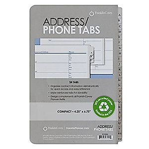 FranklinCovey - Address/Phone Tabs - Expansion for Planners (Compact)