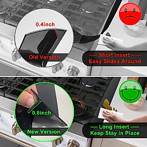 Silicone Stove Counter Gap Cover / Filler by Kindga 25" Long, Sealing Spills Between Kitchen Appliances Washing Machine and Stovetop, Set of 2 (Black)