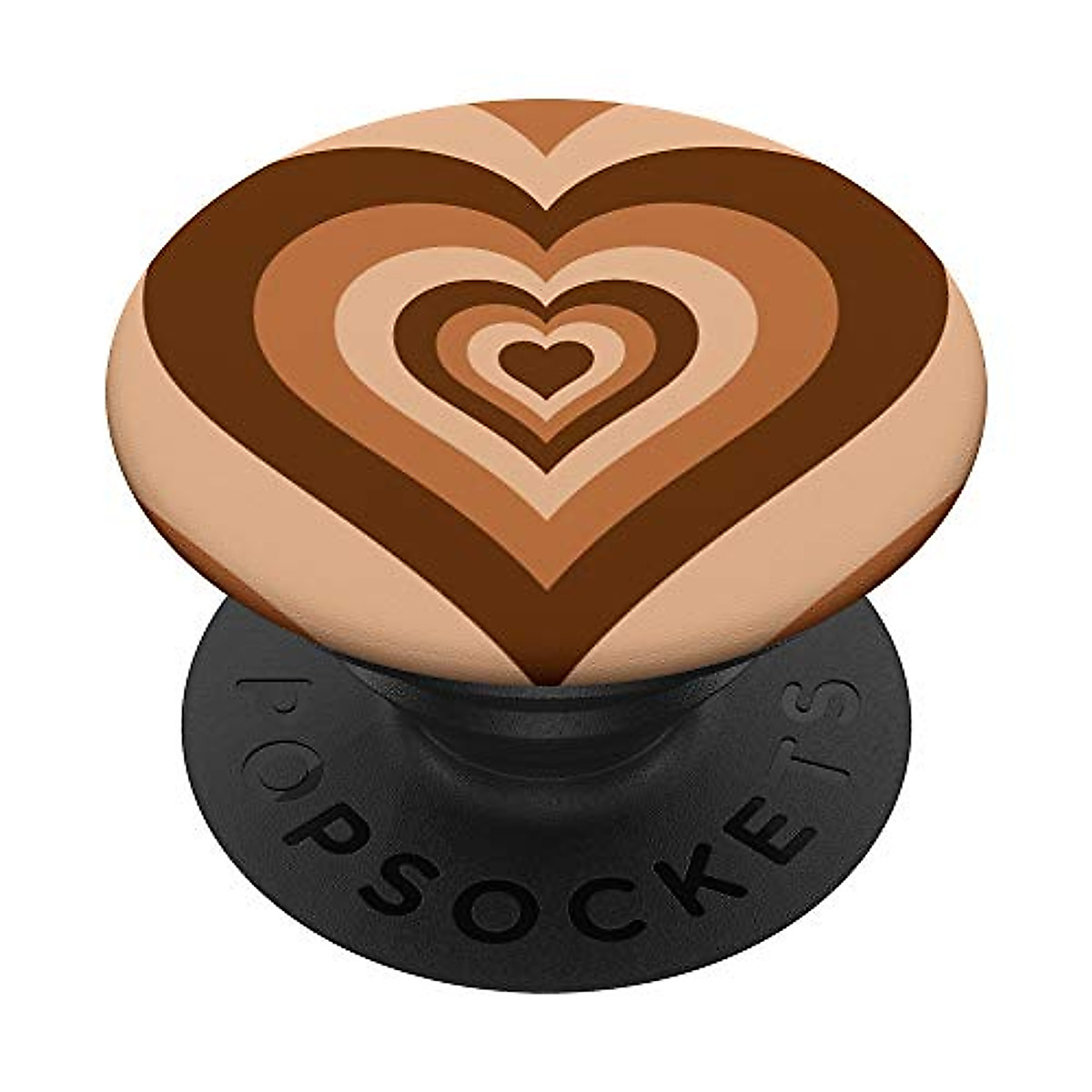 Love Heart Coffee Latte Brown Pattern Valentines Cutesy Gift PopSockets PopGrip: Swappable Grip for Phones & Tablets