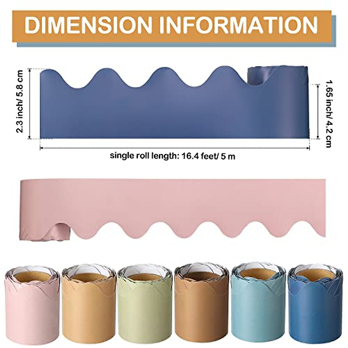 Colorful Bulletin Board Borders - 6 Rolls for Classrooms