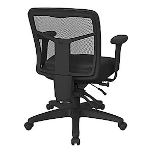 Office Star ProGrid Breathable Mesh Manager's Office Chair with Adjustable Seat Height, Multi-Function Tilt Control and Seat Slider, Mid Back, Icon Black Fabric