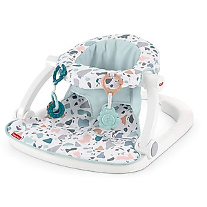 Fisher-Price Portable Baby Chair Sit-Me-Up Floor Seat With Developmental Toys & Machine Washable Seat Pad, Pacific Pebble