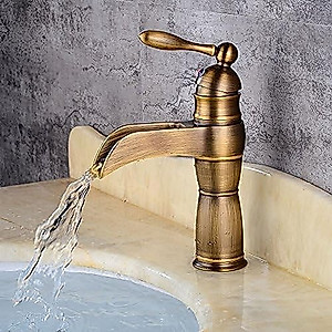Kitchen & Bath Fixtures Taps Faucet, EuropUPC Faucet Basin Waterfall Faucet Under Counter Basin Hot and Cold Faucet Bathroom Wash Basin Faucet