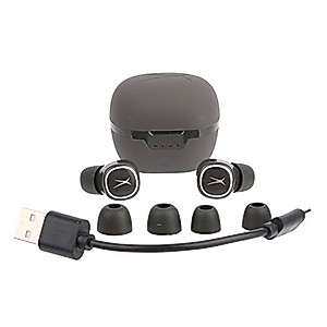 Altec Lansing NanoPods - Truly Wireless Earbuds with Charging Case, TWS Waterproof Bluetooth Earbuds with Touch Controls for Travel, Sports, Running, Working (Charcoal Grey)
