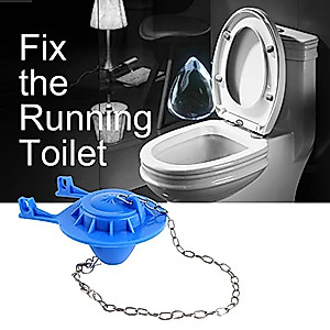 AMAYJUELONG Toilet Flapper Replacement, 2-inch Universal Toilet Stopper Flapper Compatible with American Standard Toilet Tank, Long-Lasting Rubber Seal Flapper with Stainless Steel Chain/Blue