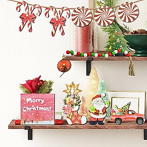 iNextstation 10 Pieces Farmhouse Tiered Tray Decor Set Dog Wooden Signs Rustic Farmhouse Decor Summer Hierarchical Tray Decorative with String Lights Tiered Tray Decorations for Home Kitchen Table