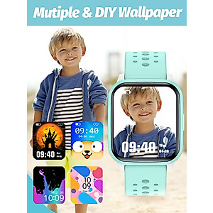 Butele Kids Smart Watch Girls Boys, Smart Watch for Kids Game Smart Watch Gifts for 4-16 Years Old with Sleep Mode 20 Sports Modes 5 Games Pedometer Birthday Gift for Boys Girls (A-Green)