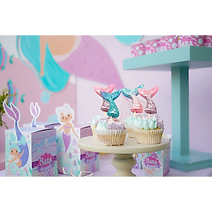 Mermaid Candy Lollipops - 12 Suckers Individually Wrapped - Great for Mermaid Party Favors - Goodie Bags - Candy Buffet - Cake Toppers (Mermaid Lollipops)