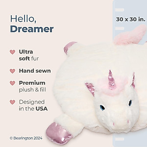 Bearington Baby Bunny Tail Belly Blanket, Plush Stuffed Animal Tummy Time Play Mat