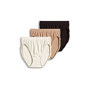 Jockey For Her Comfies 3-pk. Hi-Cut Panties 3326 IVORY/BLACK/WHITE 8