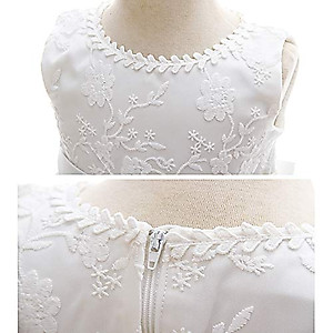 Meiqiduo Baby Girls Lace Christening Baptism Gowns Dresses with Bonnet