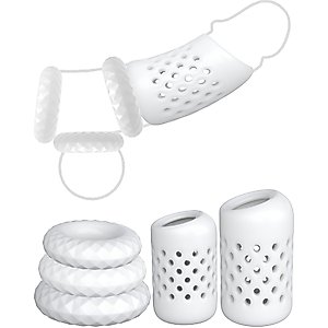 5 Different Sizes Cock Ring Set Penis Sleeve Adult Sex Toys & Games for Men and Couples Penis Ring Pump Sheath Cock Rings for Men Erection Sex Extender Girth Extension Male Sex Toy Sleeve Enlarger