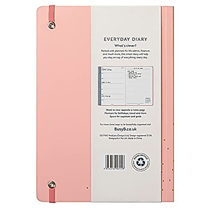Busy B Everyday Diary January to December 2022 - A5 Pink Week to View Planner with Notes