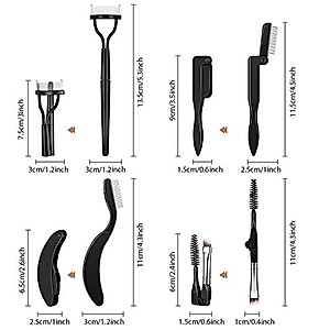 Folding Eyebrow Comb Eyelash Separator Eyebrow Eyelash Grooming Brush for Making Up Supplies (Style A, 4 Pieces)