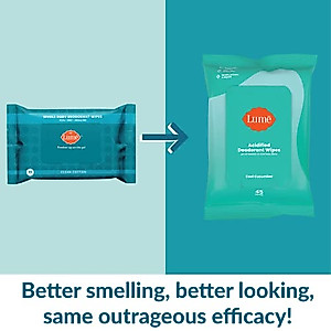 Lume Acidified Deodorant Wipes - 24 Hour Odor Control - Aluminum Free, Baking Soda Free, Skin Safe - 45 Count (Pack of 2) (Cool Cucumber)
