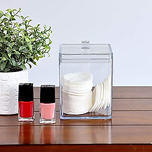 Youngever Clear Plastic Apothecary Jar, Square Shape (30 Ounce)