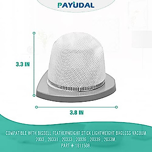 PAYUDAL 2033 Vacuum Filter Compatible with Bissell 2033, 20331, 20333, 20336, 20339, 2033M Featherweight Stick Lightweight Bagless Vacuum