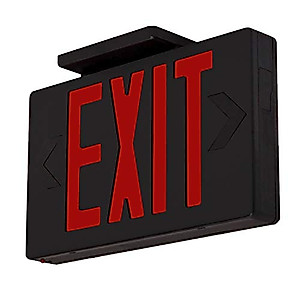 LFI Lights | Red Exit Sign | All LED | Black Thermoplastic Housing | Hardwired with Battery Backup | Optional Double Face and Knock Out Arrows Included | UL Listed | LED-R-B