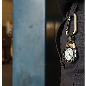 Dakota Backpacker Clip, Watch, Lightweight watch, Outdoor Gifts for Men and Women, Use for Fishing, Hunting, Golf and More, Tactical, Watch-Green