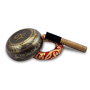 AITREASURE Tibetan Singing Bowl Set with Mallet & Cushion- Meditation Sound Bowl for Chakra Healing, Yoga, Zen Garden(4inch)