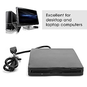 Tangxi 3.5 Floppy Disk Reader, Portable 3.5 USB External Floppy Drive External Removable 3.5-Inch PC Floppy Drive Card Reader for Windows