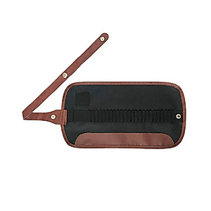 1 Piece 24 Slot Canvas Pencil Roll Up Case Pencil Wrap Case Roll up Pouch Pen Wrap Organizer Roll Up Pencil Holder Charcoal Pencils Rolling Pouch for Painter Artist Black