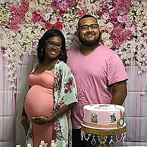 Large Flower Wall Wedding Bridal Shower Party Backdrop Pink Rose Background Vinyl Background 10x10ft D-9192