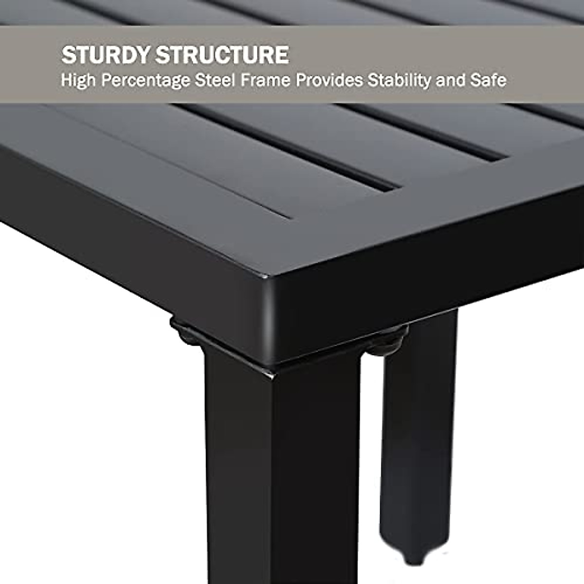 MEOOEM Patio Side Table End Table, Metal Patio Coffee Bistro Garden Side Table.