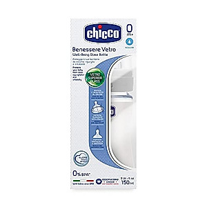 Chicco Baby Bottle and Glass Wellbeing Silicon Unisex 150ml + 0Mesi