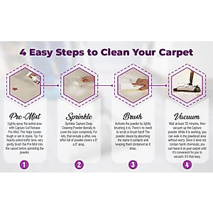 Capture Carpet Total Care Kit 250 - Home Couch and Upholstery, Car Rug, Dogs & Cats Pet Carpet Cleaner Solution - Strength Odor Eliminator, Stains Spot Remover, Non Liquid & No Harsh Chemical