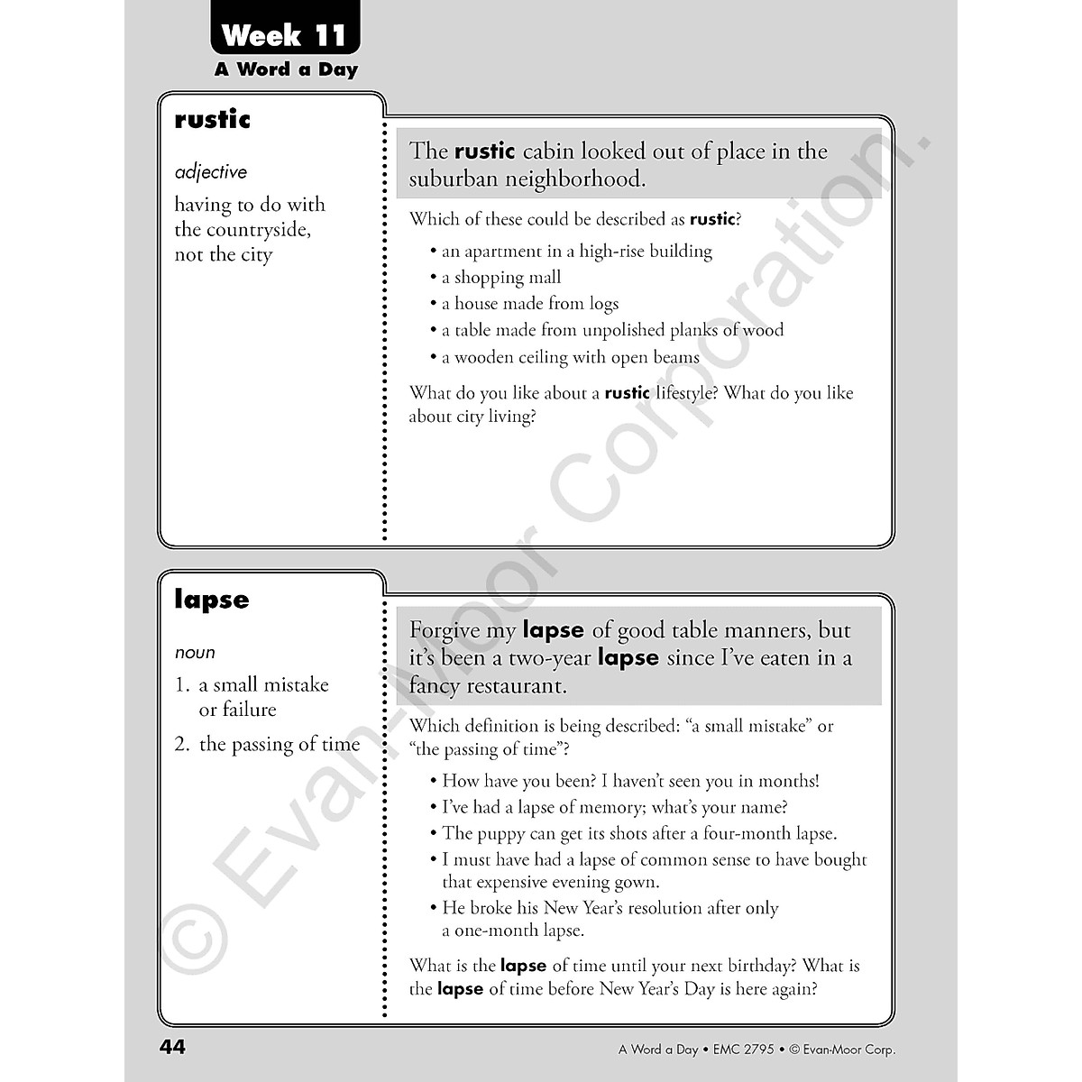 A Word a Day, Grade 5 Teacher Edition