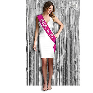 RhinestoneSash Bride Sash Bachelorette Party Pink - Silver Sparkle Diamond Bride To Be Hot Pink PREMIUM BRIDAL GRADE SATIN Sash - Magenta Sash(SlvDiaB2B)