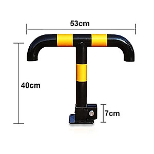 CAIMIAO Car Parking Space Lock Bollard T Shape Foldable Security Post Bollard Parking Post Strong and Sturdy Traffic Visible Warning Sign (Color : Black, Size : Yellow)