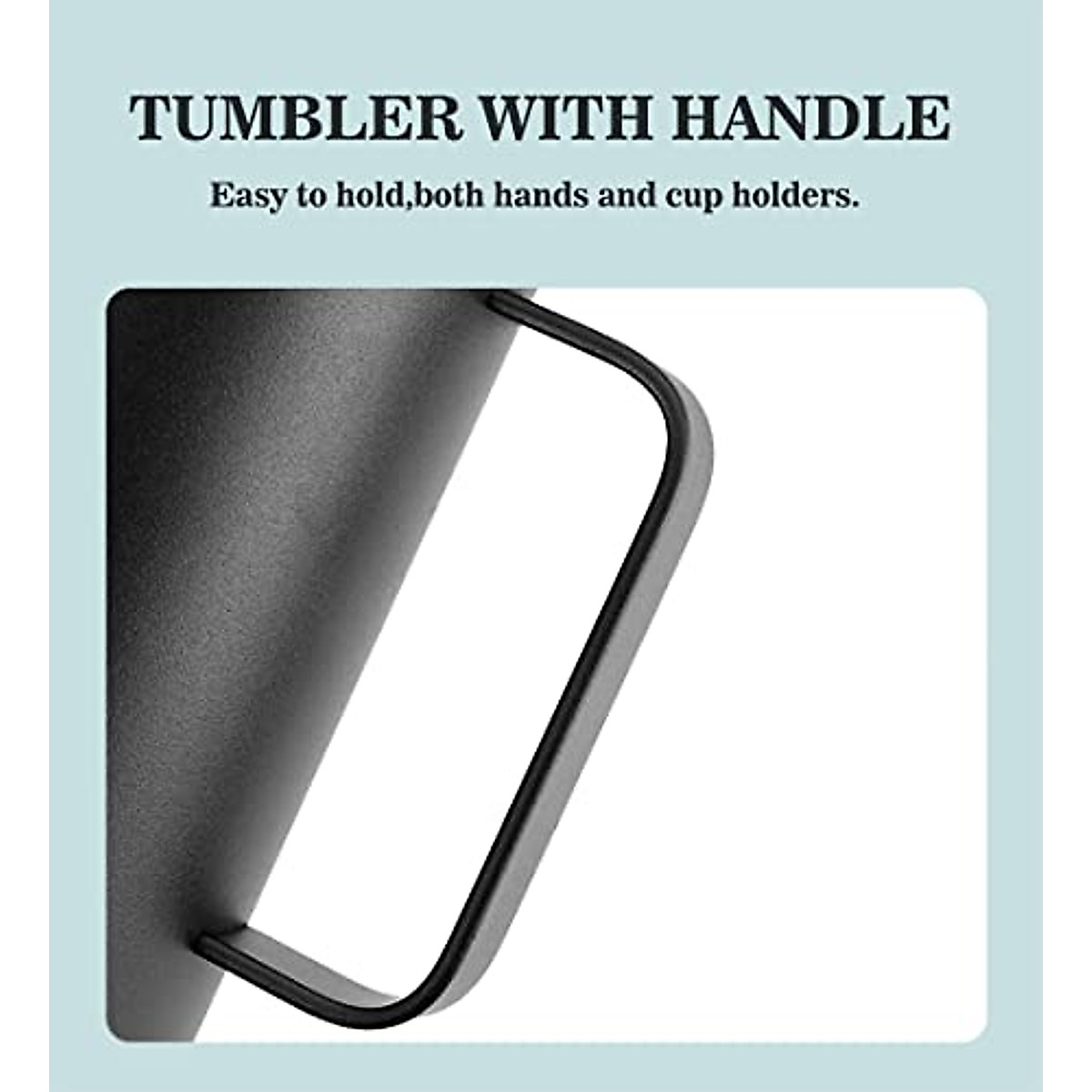 Merfefe 40oz Insulated Coffee Tumbler with Handle.40 oz Tumbler with Handle and Lid and Straw.Keep Drinks Cold Hot.Easy to Hold,Sweat Proof,Leak Proof,Dishwasher Safe.