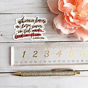 Swaygirls Religious stickers | Christian quote stickers | Faith decals | 1 John 4:16 sticker (Black & White)