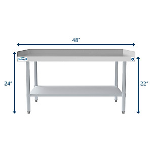 KoolMore EQT-163048 16 Gauge Stainless Steel Commercial Equipment Stand - 30 x 48 Heavy Duty Griddle Stand with Undershelf