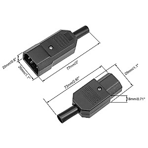 uxcell IEC320 C14 Power Socket C13 Adapter Connector 10A 3Terminals Panel Mount 5 Pairs