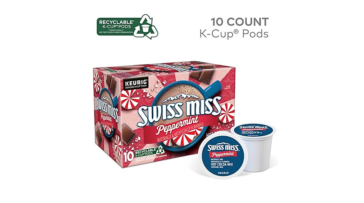 Swiss Miss Peppermint Hot Cocoa K-Cups for Keurig - 10 Count