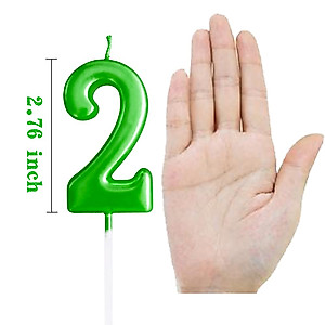 Green Birthday Candles 2 Candle 2nd Two Years Cake Bady Roman Numberal Cool Number Candle No 20 21 22 23 25 24 26 28 27 29