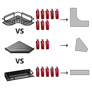 LURVUO Corner Shower Caddy,4Pack Shower Organizer Corner Shower Shelves with Soap Holder and Independent Hooks, No Drilling Wall Mounted Shower for Rack Bathroom,Dorm and Kitchen Storage.