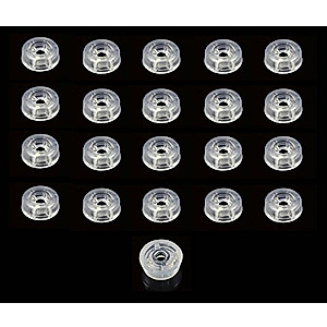 20 Small Clear Round Rubber Feet W/SCREWS- .250 H X .671 D - Made in USA - Food Safe Cutting Boards Electronics Crafts #
