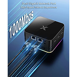 2023 New Mini PC 16GB DDR5 512GB M.2 SSD Windows 11 Pro Intel Alder Lake N95(up to 3.4Ghz) 4-Core CPU Mini Desktop Computer Support RGB Light HDMI 4K 2.4G/5G WiFi Bluetooth 4.2 Gigabit Ethernet