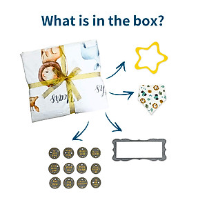 Baby Monthly Milestone Blanket - Nursery Decor for Newborn Baby Shower - Personalized Soft Fleece First Year with Days/Weeks/Months/Years - Markers & Frame &12 Stickers Included - Large 55"x40"